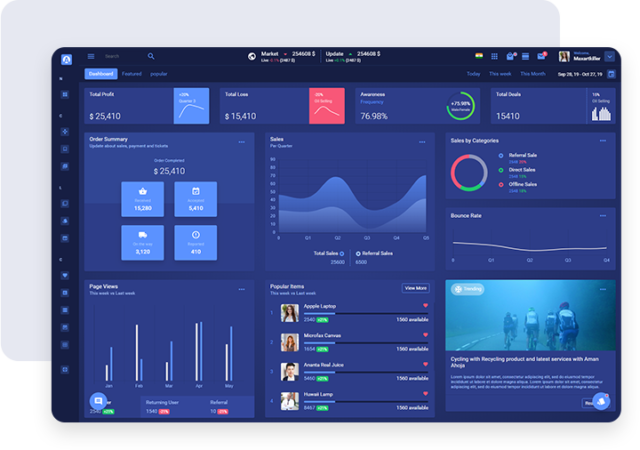 Adminux PRO HTML Angular React laravel Dashboard template
