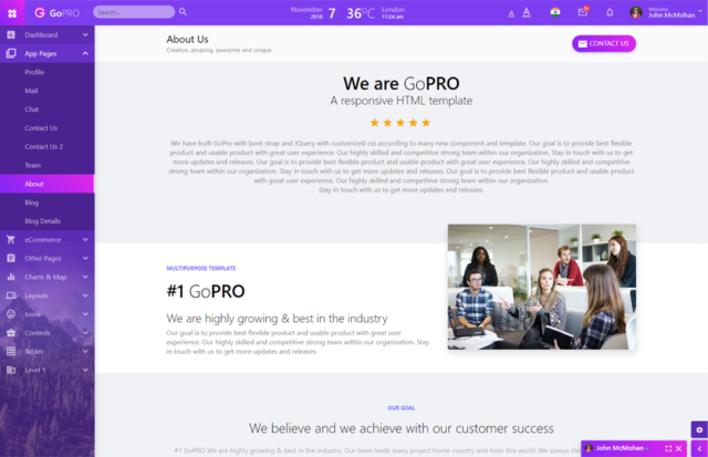 Gotri admin dashboard html bootstrap 4 angular 6 angular 7 template - Maxartkiller