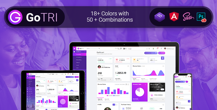Gotri admin dashboard html bootstrap 4 angular 6 angular 7 template ...