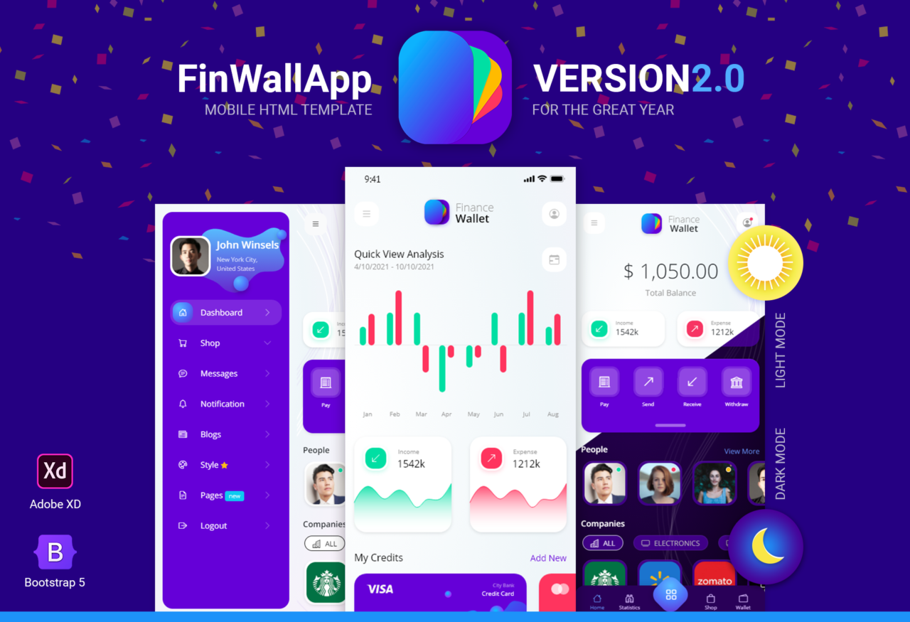 Finwallapp Finance Wallet Html Template Bootstrap 5 Angular 12 F7