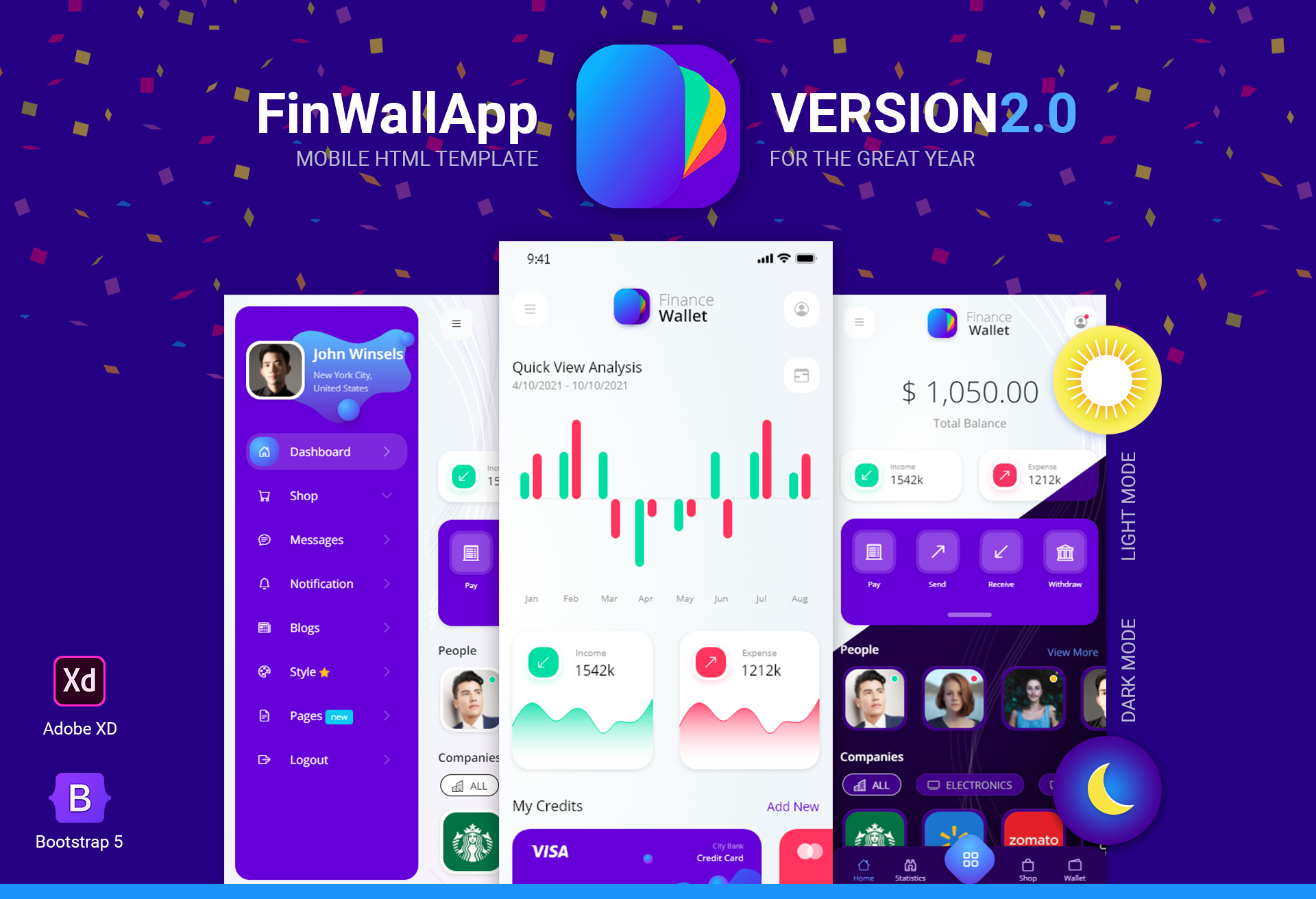 Finwallapp Finance Wallet HTML template Bootstrap 5 Angular 12 F7